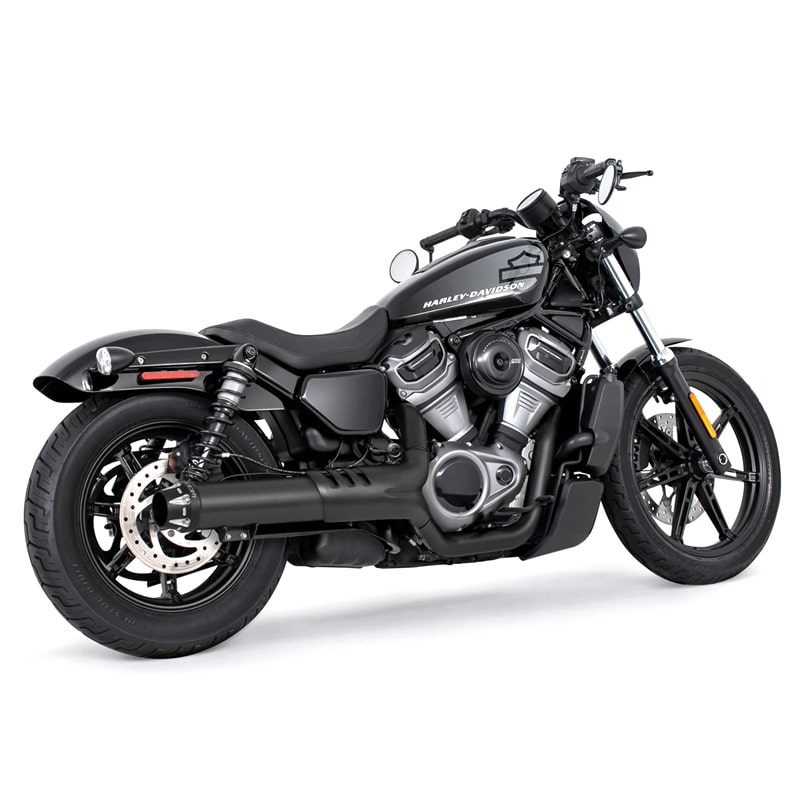 4インチ スリップオンマフラー ブラック/アメリカンアウトロー ブラックコントラスト Freedom Performance 4-inch ...